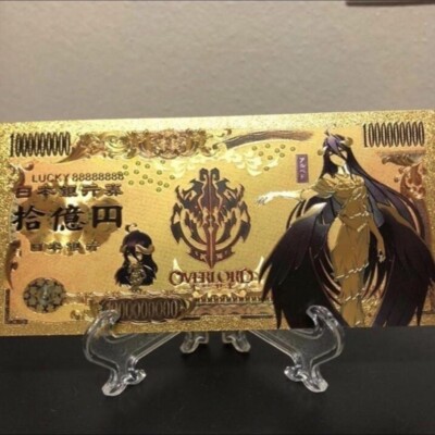 24k Gold Foil Plated Albedo Overlord Banknote Anime Collectible | eBay
