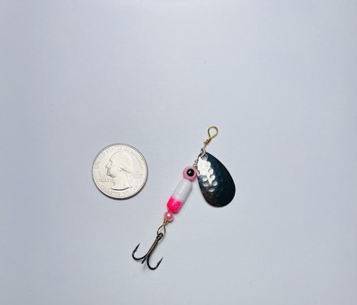 #3 Pink and White Minnow Spinnerbait Lure 1/16 oz "2 1/2 inches" Bass ...