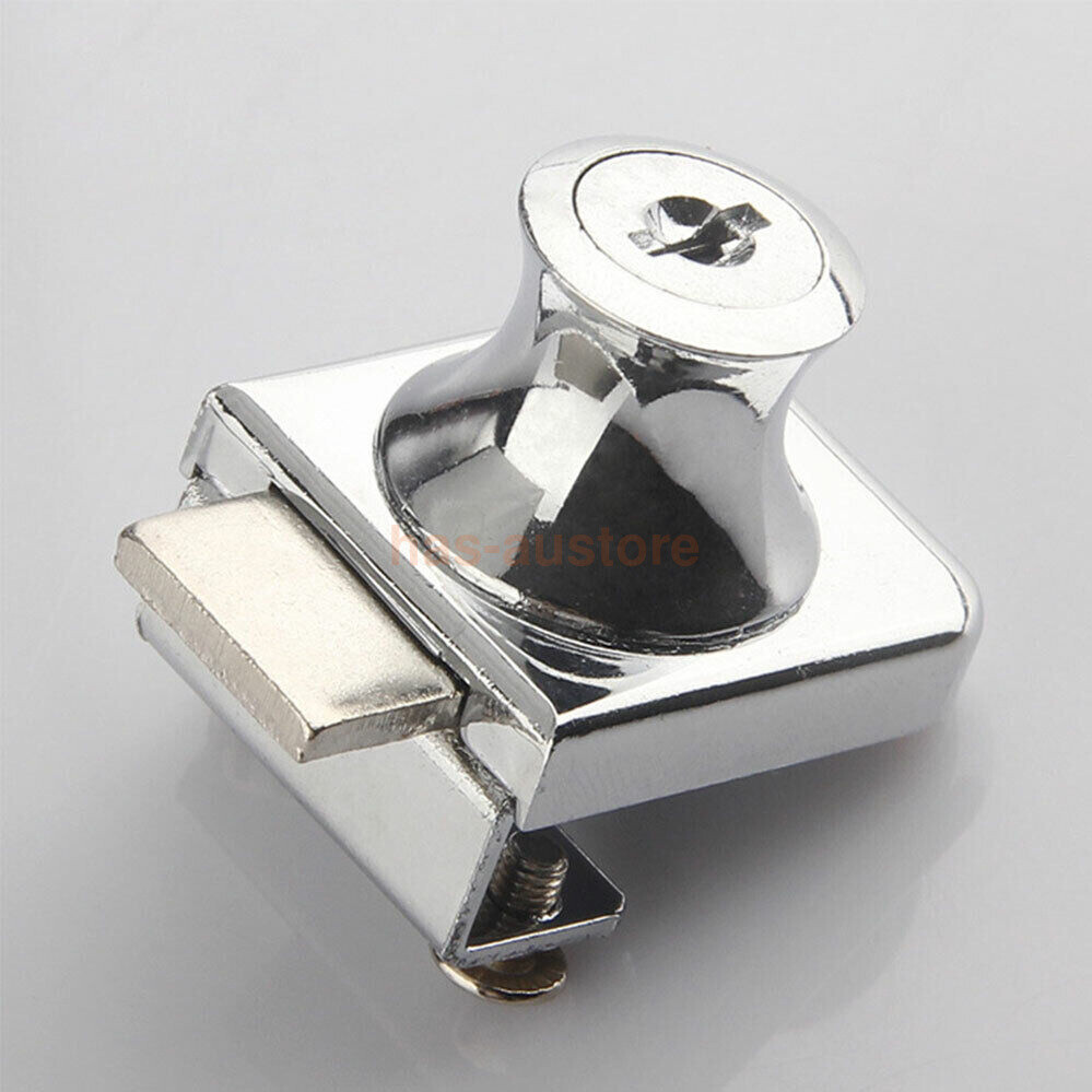 5-8mm Cam Alloy 2 Keys Showcase Lock Drawer NO drill Display Glass Door ...