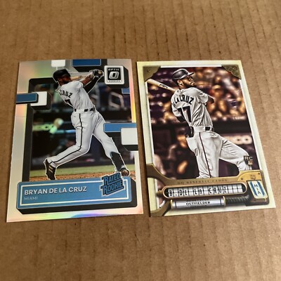 BRYAN DE LA CRUZ RC 2022 Optic SILVER #53 & Gypsy Queen #35 Marlins ...