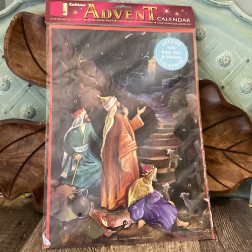 New! Vintage Caltime Advent Calendar Christmas Nativity Wise Men Sheep ...