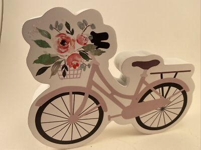 Table Top Decor Bicycle With Flower Basket 8x6x1 Inches | eBay