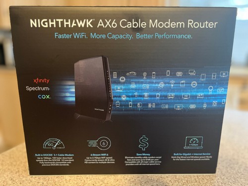 NETGEAR Nighthawk WiFi 6 Cable Modem Router CAX30-100NAS DOCSIS 3.1 | eBay