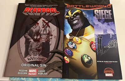 DEADPOOL ORIGINAL SIN Marvel Graphic Novel & SIEGE 2 TPB Pair Lot Brand ...