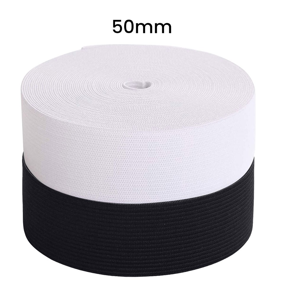 Elastic Band Roll for Sewing DIY for Craft – 7mm to 75mm – Black ...