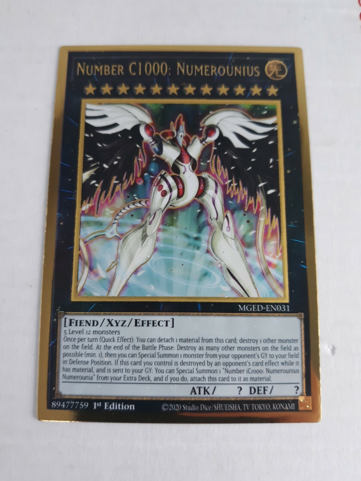 Yugioh Number C1000: Numerounius MGED-EN031 Premium Gold Rare 1st ...