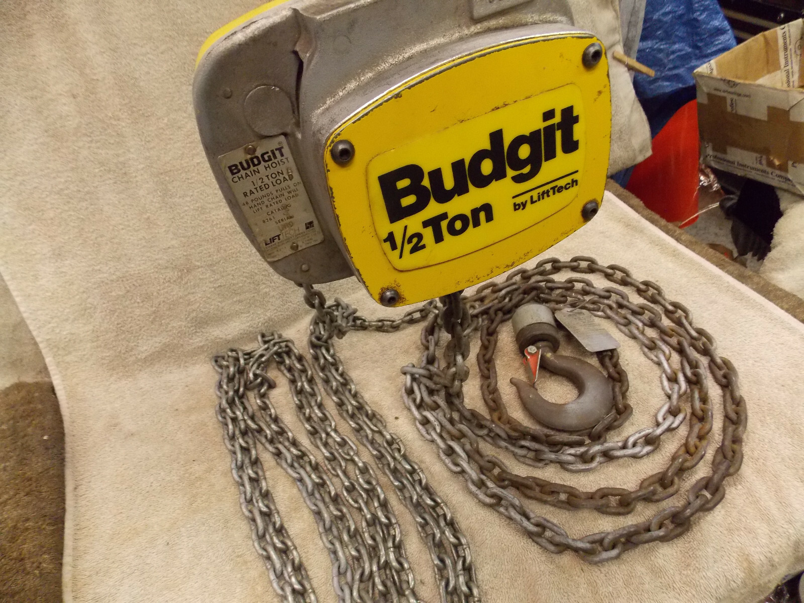 Quality USA Aluminum Alloy 8261 BUDGIT 1/2 Ton Hoist Chain fall 12 feet ...