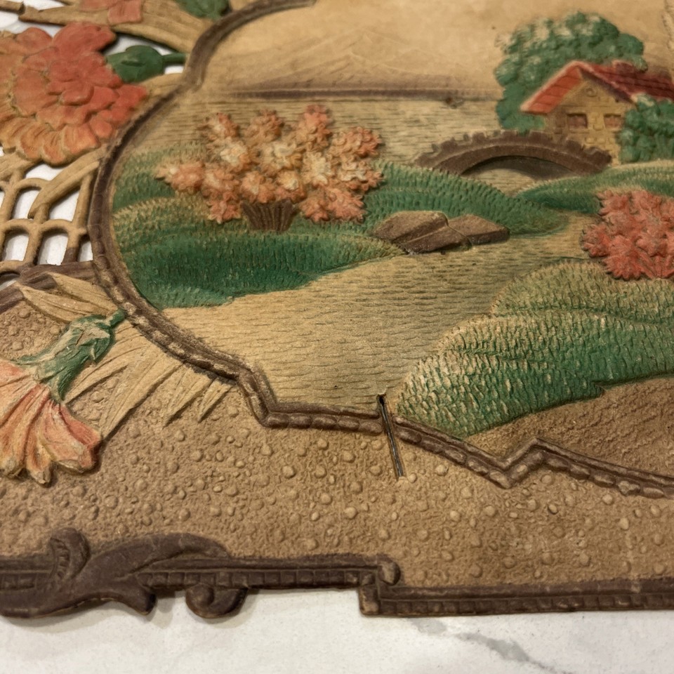 Antique German Air-Brushed Die Cut Calendar Top-Heavy Embossing ...
