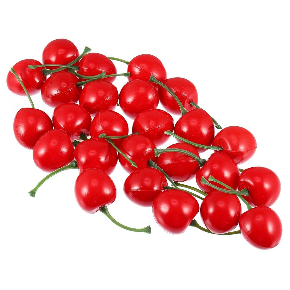 25 Pcs Artificial Cherry Decoration Cherries Fake Fruit Model Fruits ...