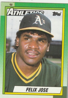NEXT DAY SHIPPING-1990 Topps #238 Felix Jose Athletics PLUS BONUS CARDS ...