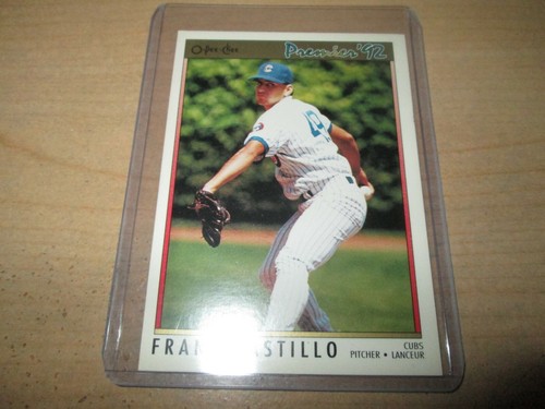 1992 OPC O-Pee-Chee Premier Baseball # 159 FRANK CASTILLO CHICAGO CUBS ...