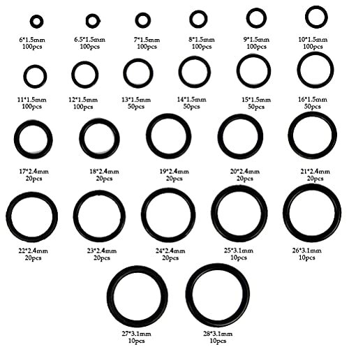 Metric Nitrile Rubber O Rings Assortment Kit, 24Size, 1200Pcs ...