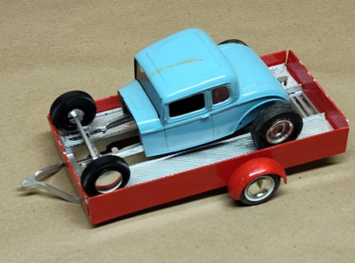 AMT /MPC vintage Model Car Trailer 1/25 Scale With Parts Rat Hot Rod 32 ...