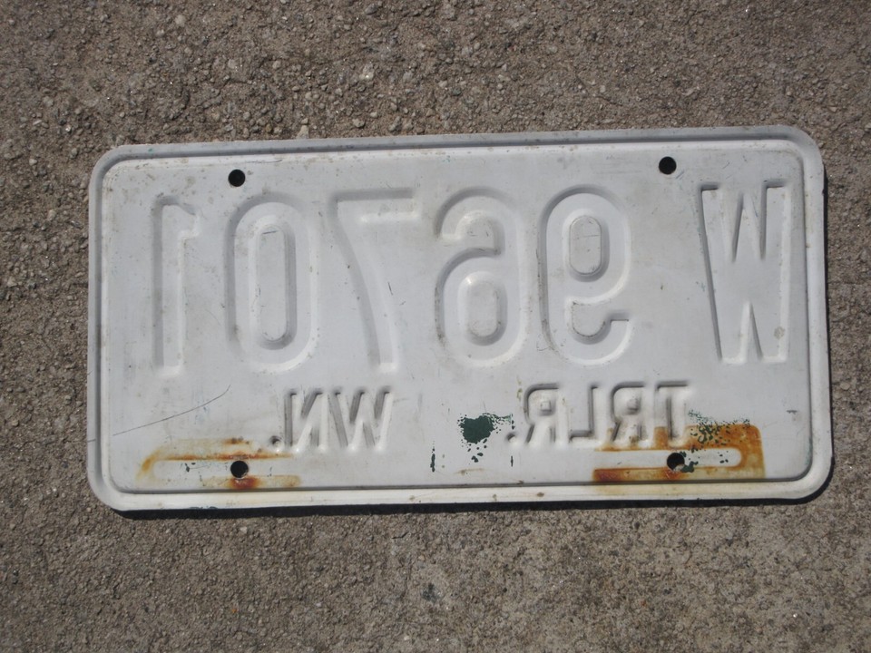 1986 Washington Trailer License Plate W 96701 Airstream Nomad Prowler ...