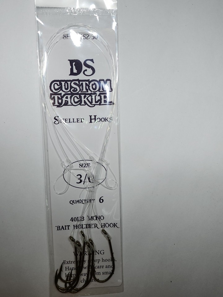 Snelled Baitholder Octopus hooks 6 per pack with a 12 inch leader sizes ...