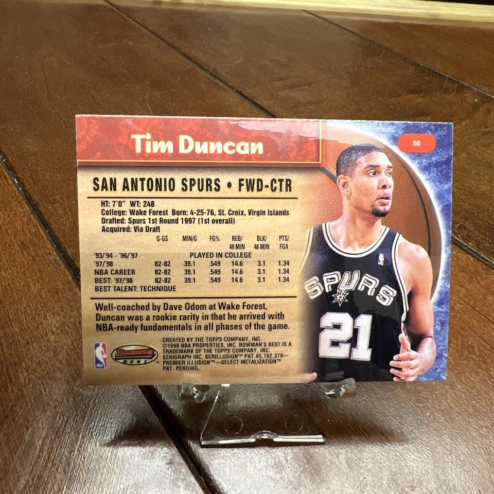 1998-99 Bowmans Best Basketball Tim Duncan Card #50 | eBay