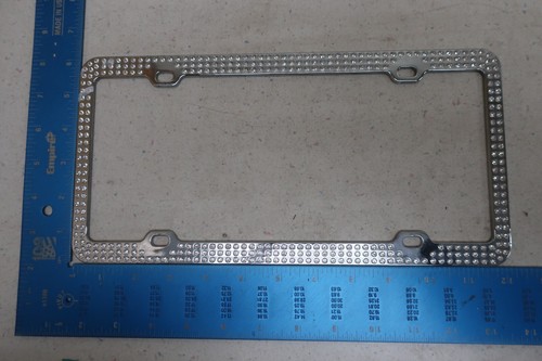 License Plate Frame Silver Metal Rhinestones Bling Sparkles (F3) | eBay