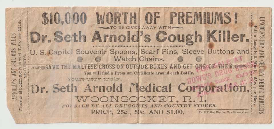 Antique Faux Currency CSA $10 Advertising Note Dr Seth Arnold Quack ...