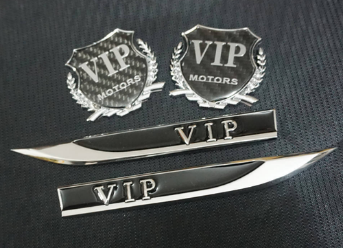 4x 3D Metal Luxury VIP Car Fender Emblems Skirts Badge Trunk Decal ...
