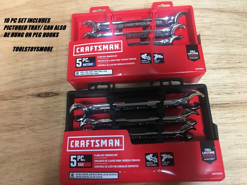 CRAFTSMAN FLARE NUT WRENCH SET OR SINGLE SAE OR METRIC FULL POLISH YOUR ...