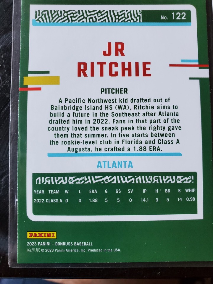 2023 Donruss JR Ritchie Statue Of Liberty SP Atlanta Braves | eBay