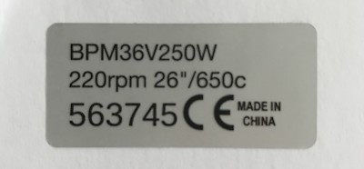 Pedelec ebike 2x motor label sticker decal 250w road legal for 26 ...