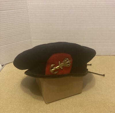 1969 DUTCH MILITARY HAT BERET W/CREST INSIGNIA Koninklijke Marines ...