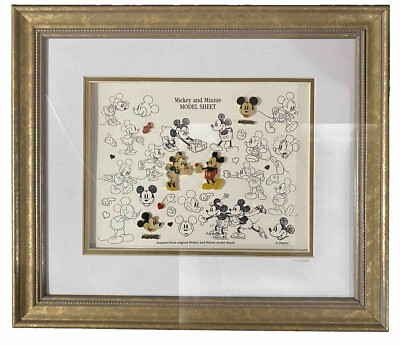 Disney Mickey Loves Minnie Model Sheet withPins # 688/2500 Framed 1999 ...
