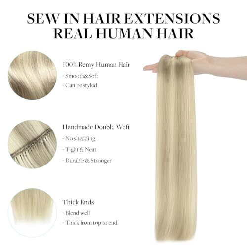 Sew in Hair 22 Inch-110g CW-#P17A/60A Ash Blonde Highlighted Platinum ...