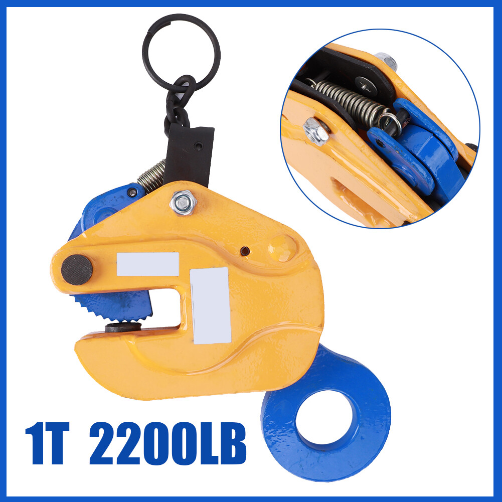1Ton Vertical Plate Grab Clamp Dog Steel Grip Lifting Sling Lifter ...