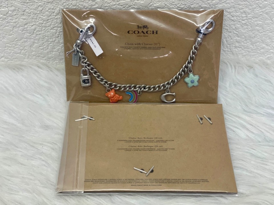 Coach Motif Extension swagger Chain with Charms Gold/Sliver Limited | eBay
