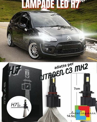 Set Ampoules Croisement Citroen LED C3 MK2 H7 6000K Xénon Blanc Pas D ...