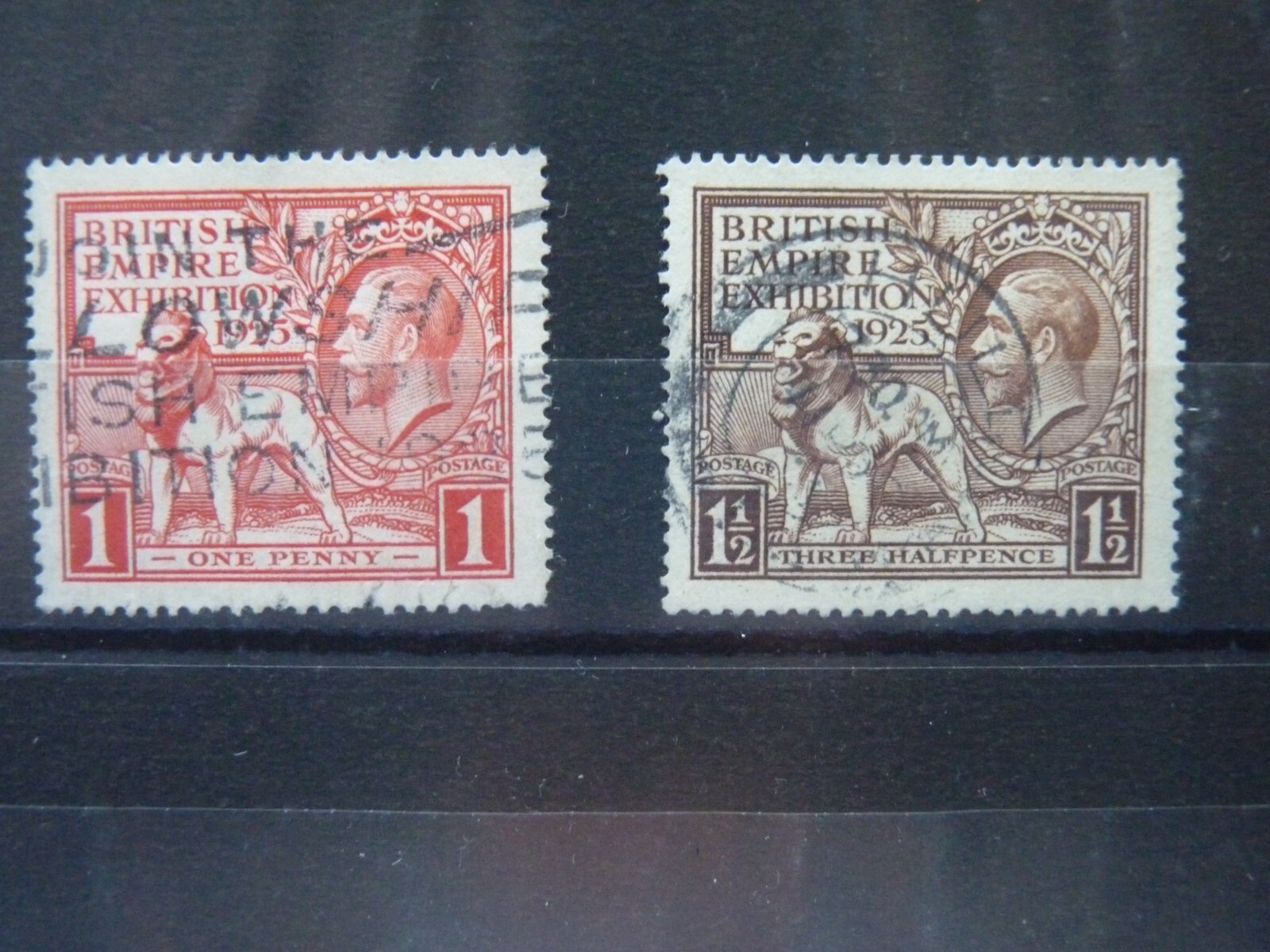 GREAT BRITAIN. 1925. BRITISH EMPIRE EXHIBITION. SET OF 2 STAMPS VFU. sg ...