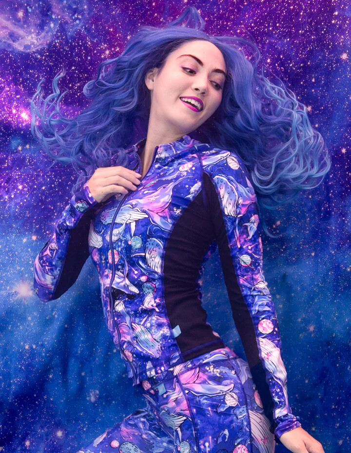 Spacefish Army Full Zip Women's Rashguard - Cosmic Whale | eBay