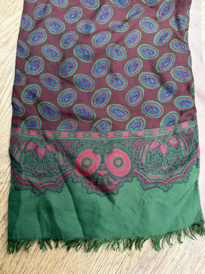 Vintage Mens Wool/Silk Scarf Cravat Goodwood Paisley Mod Indie Scooter ...
