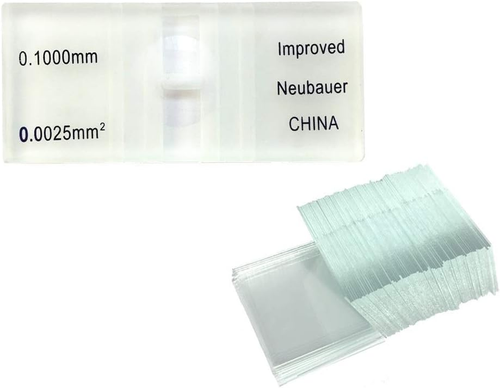 Hemocytometer Blood Counting Chamber with 100 Cover Slips Hemacytometer ...