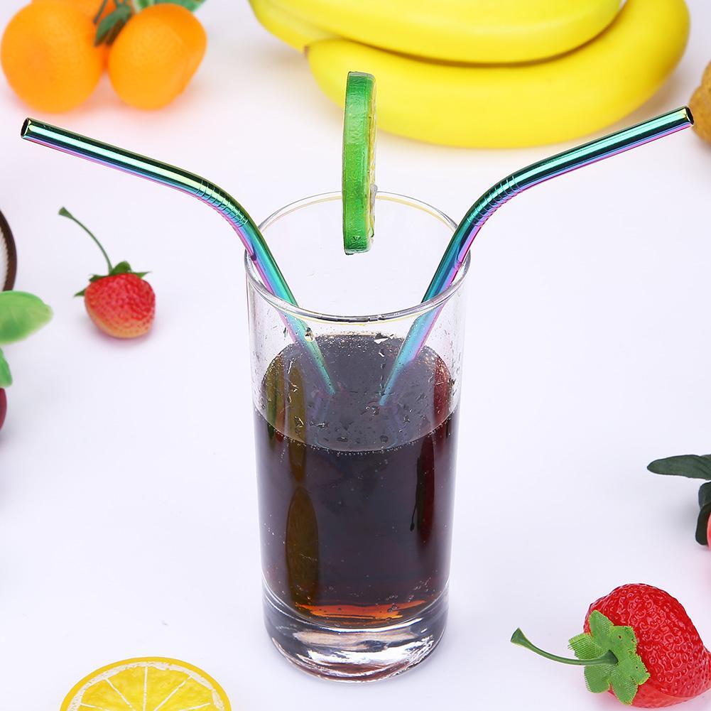 3pcs Reusable Drinking Straws Cleaner Brush Set Stainless Steel Straws ...