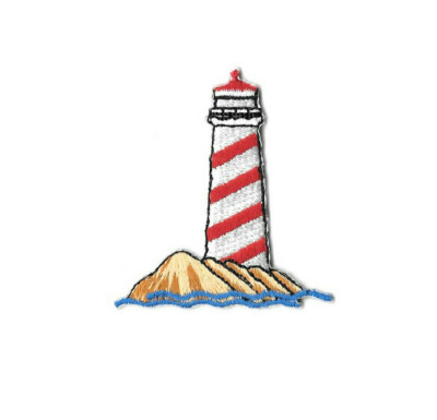 Lighthouse - Beacon - Sea - Ship - Embroidered Iron On Applique Patch ...