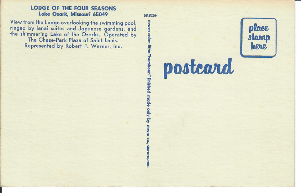 VTG Postcard- Lodge of the Four Seasons, Lake Ozark, MO Unposted 1960 ...