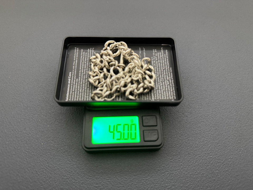 Antique 1890 Solid Silver Hallmarked Heavy Single Albert Watch Chain 18 ...