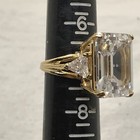 Vintage 18K GE Yellow Gold and Clear Cubic Zirconia's In Huge Design ...