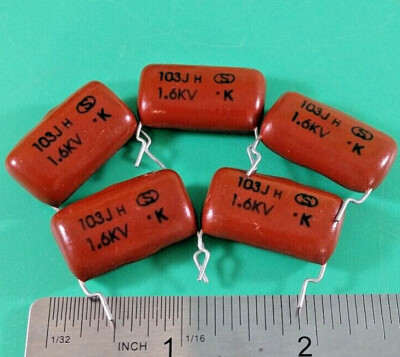 LOT OF 5 103J1.6KV BROWN DROP CAPACITORS 0.01uF 1600V 5% | eBay