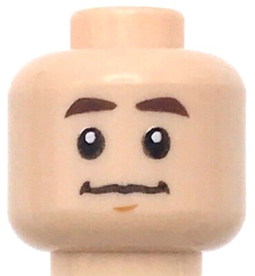 Lego New Light Flesh Minifigure Head Dual Sided Confused Puzzled Look ...
