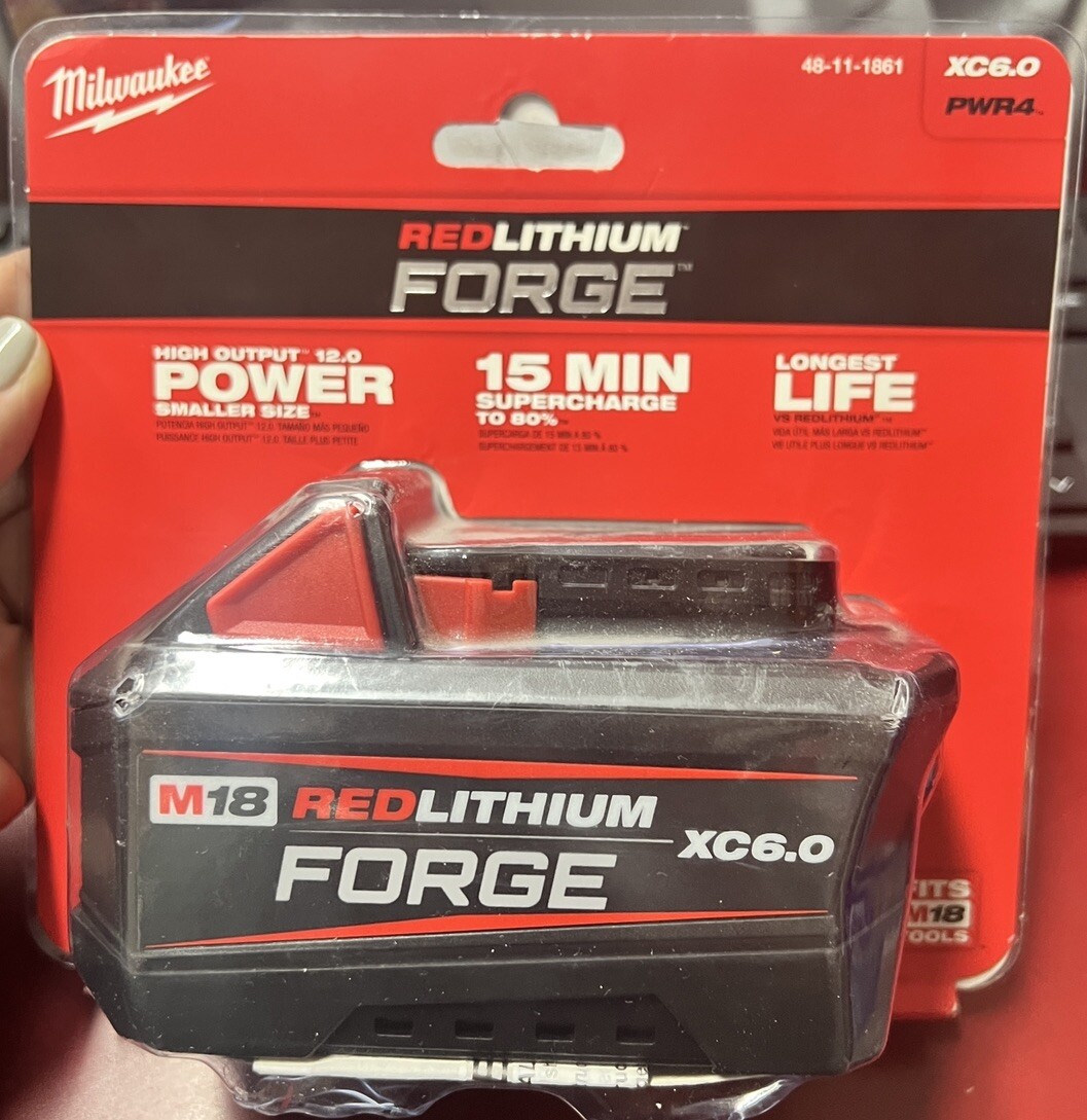 NEW Milwaukee 48-11-1861 M18 18V REDLITHIUM FORGE XC6.0 6.0 AH Battery ...