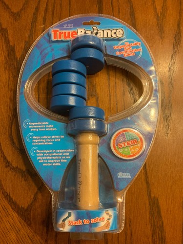 New Blue Stem True Balance Coordination Game Handheld Wooden Hand-eye ...