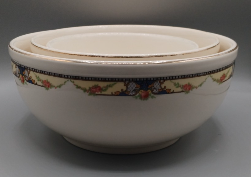 Universal Cambridge Camwood Ivory Set of 3 Bowls • Warranted 22K Gold ...