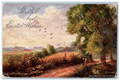 c1910 With Best Easter Wishes Near Sanderstead Oilette Art Tuck ...