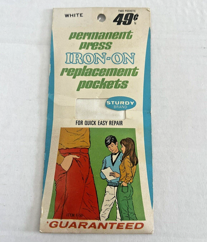 Vintage Permanent Press Iron On Replacement Pockets Forest City ...