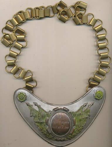 German WWI era gorget reproduction well made for movie flags and dates ...
