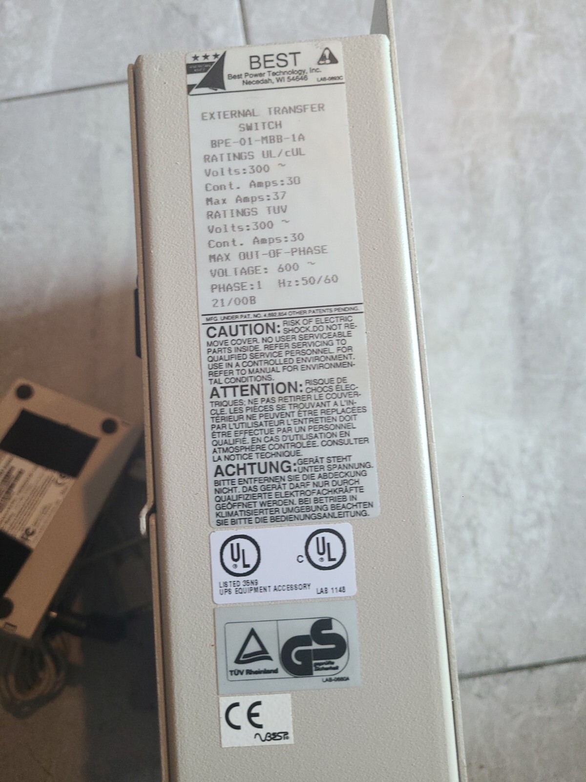 Best Bpe-01-mbb-1a External Transfer Switch Transformer NOS BPE01MBB1A ...